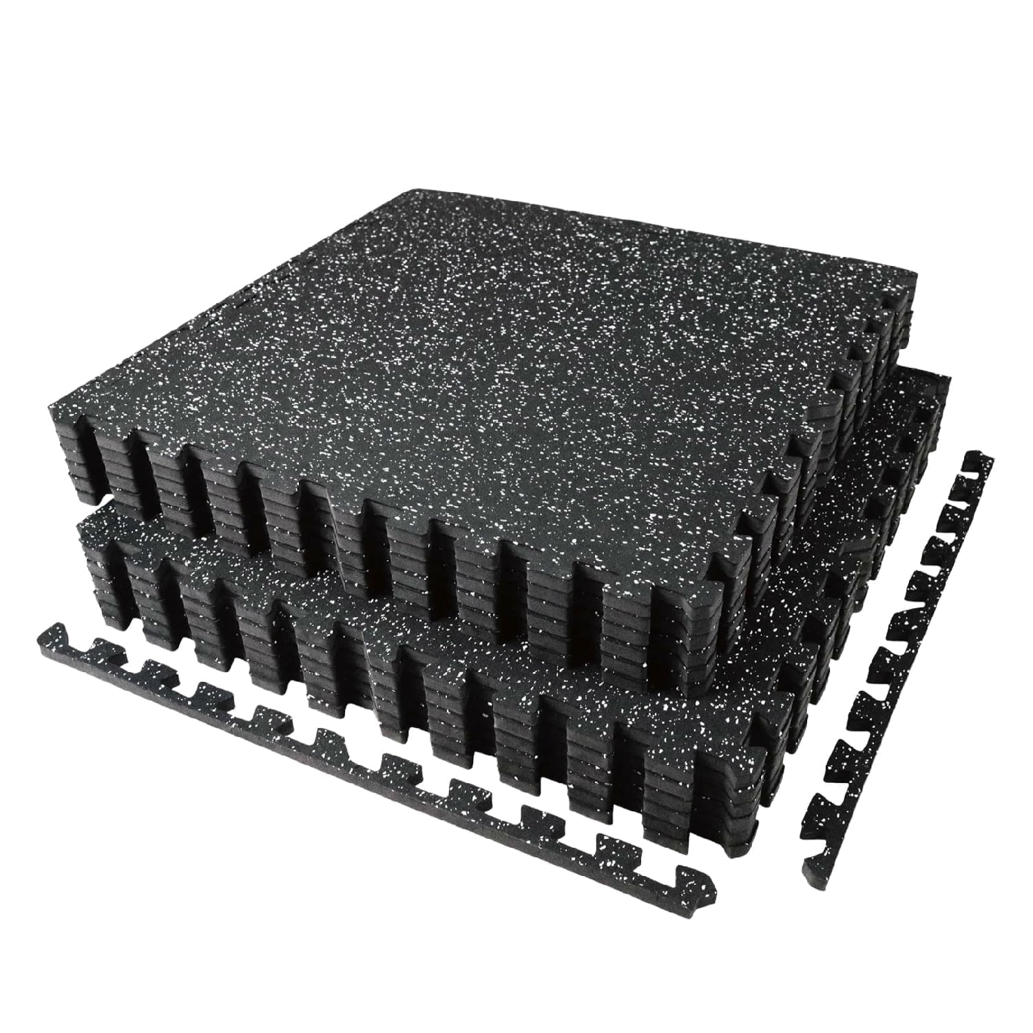 AIRHOP Gym Floor Mats 0.56" Thick 48 Sq ft 12pcs Rubber Top High ...