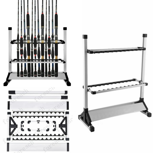Free Shipping! Airkoul 24-rod Fishing Rod Holder Storage Rack Aluminum ...