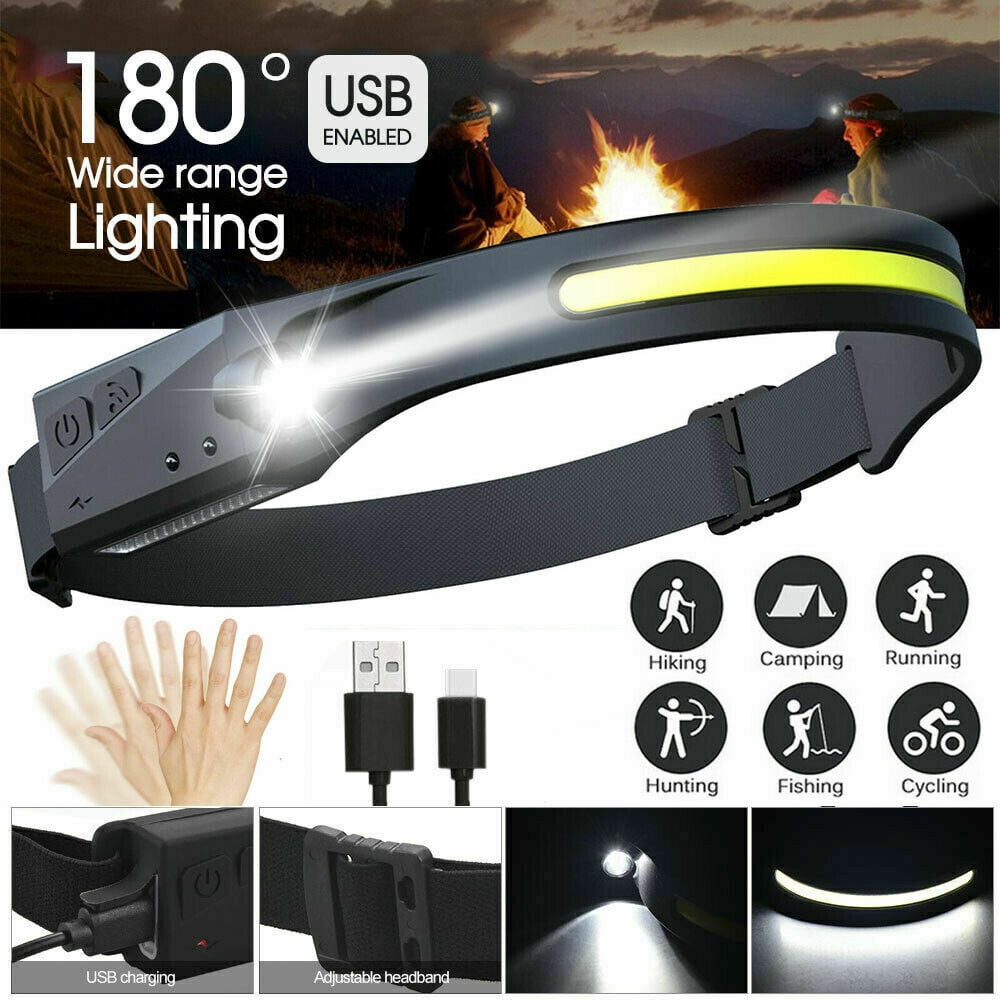 Airkoul Waterproof COB LED Motion Sensor Headlamp Flashlight Head Torch ...