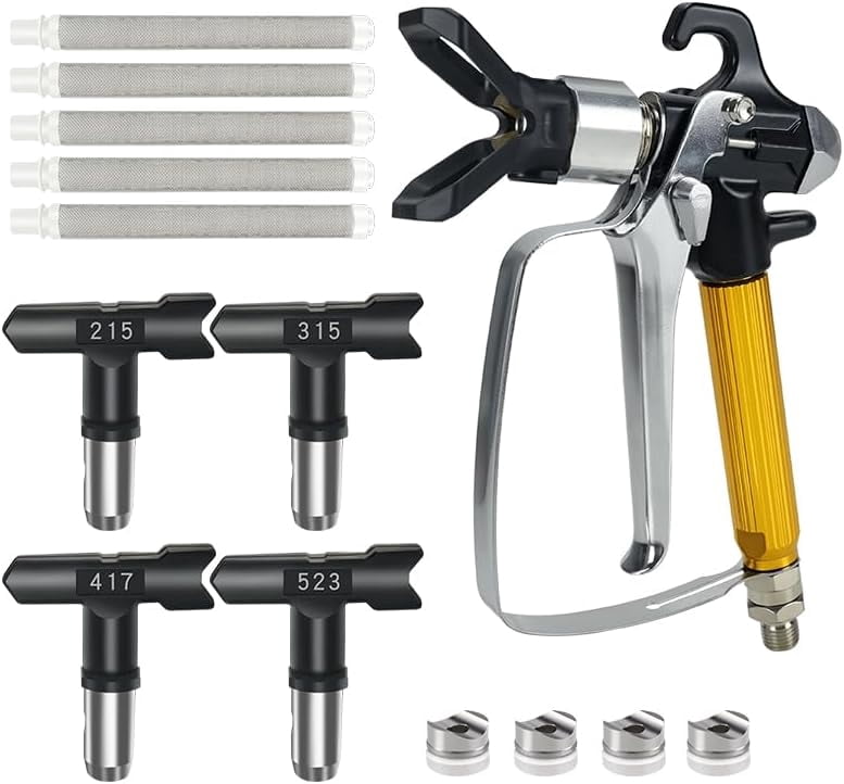 Airless Paint Spray Gun High Pressure 3600 PSI with Reversible 215/315 ...