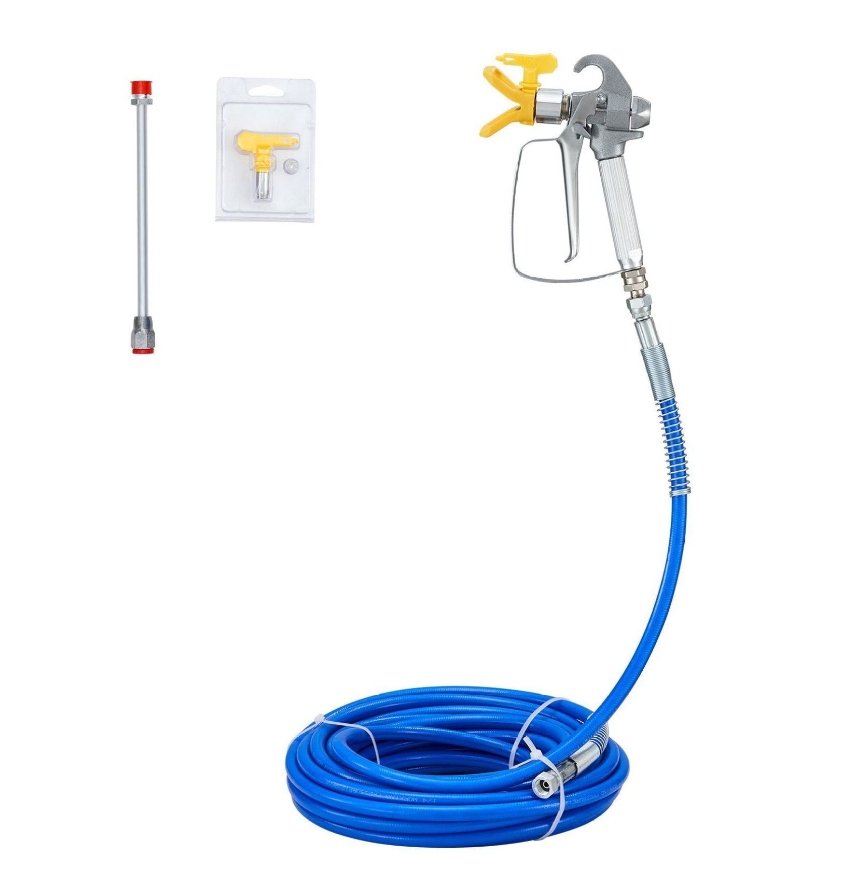 Airless Paint Spray Hose Kit 50ft 1/4in 3600PSI, 517 Tip, Swivel Joint ...