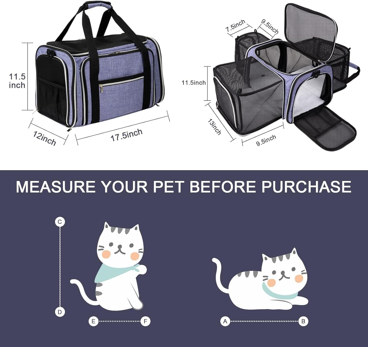 Airline Approved with 5 Sides Mesh, Expandable Soft Side Travel Bag for ...