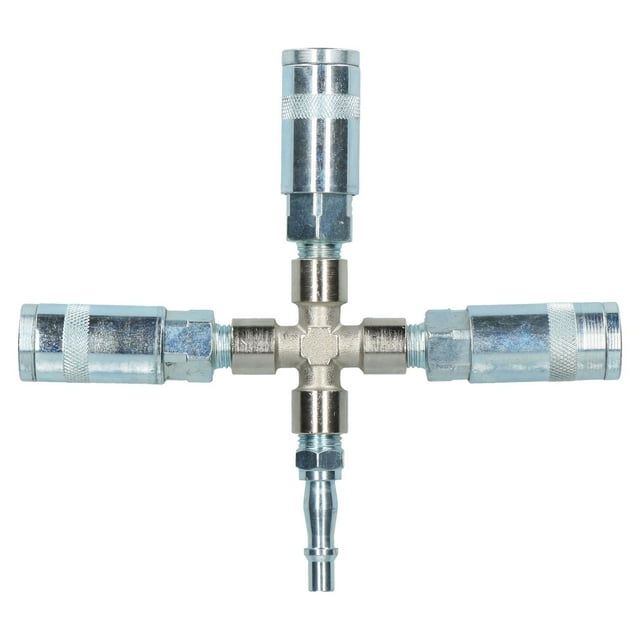 Airline T-Piece Cross Type 4 Way Quick Release Fittings for Compressor ...