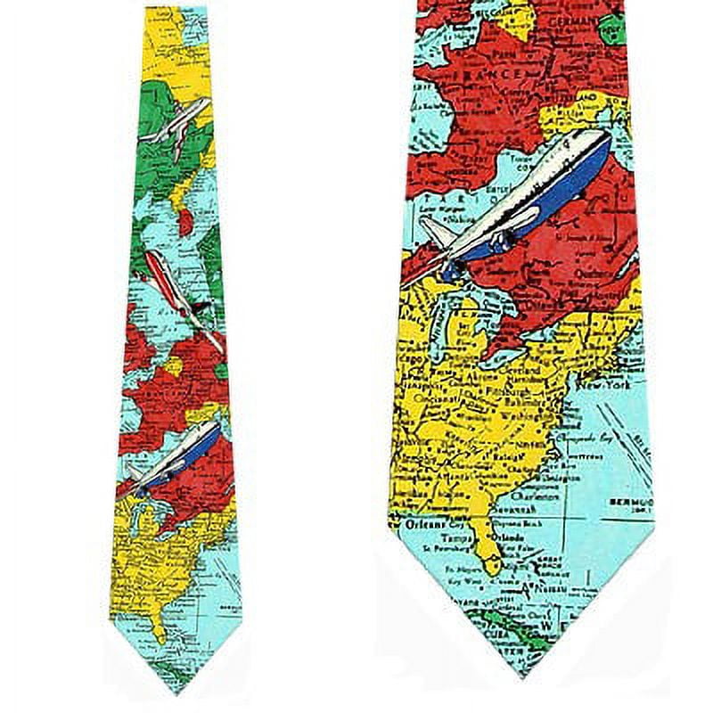 Airliners and world map Necktie Mens Tie - Walmart.com