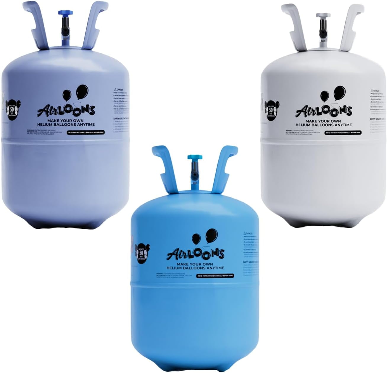 Airloons Pack of 3 Purified Helium Tank - Inflate up to 50 Latex ...