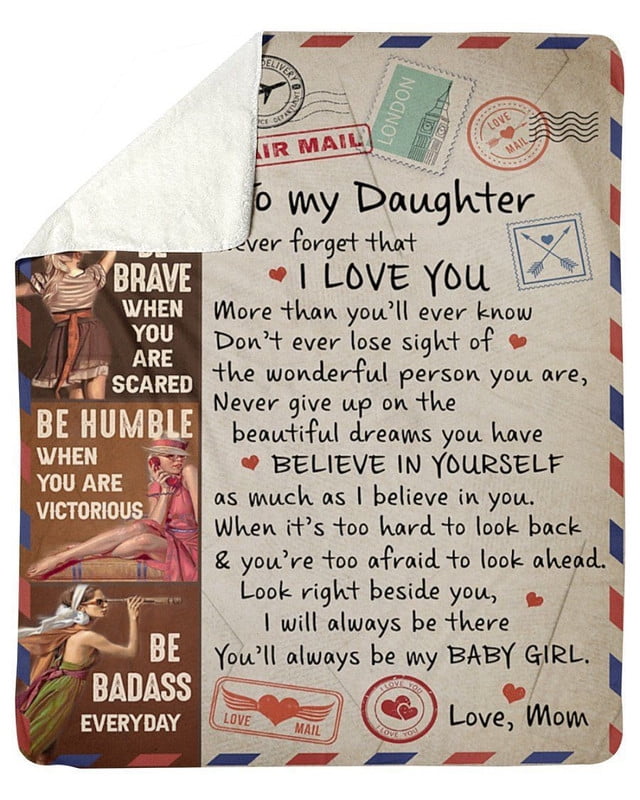Airmail Envelope Mom To Daughter I'll Always Be There Fleece Blanket ...