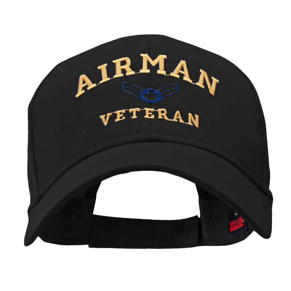 Airman Veteran Embroidered Solid Cotton Twill Low Profile Strap Cap ...