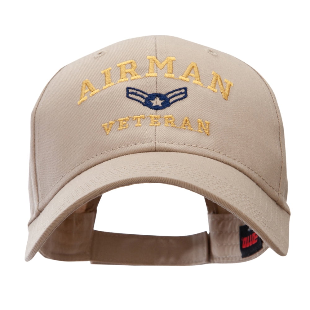Airman Veteran Embroidered Solid Cotton Twill Low Profile Strap Cap ...