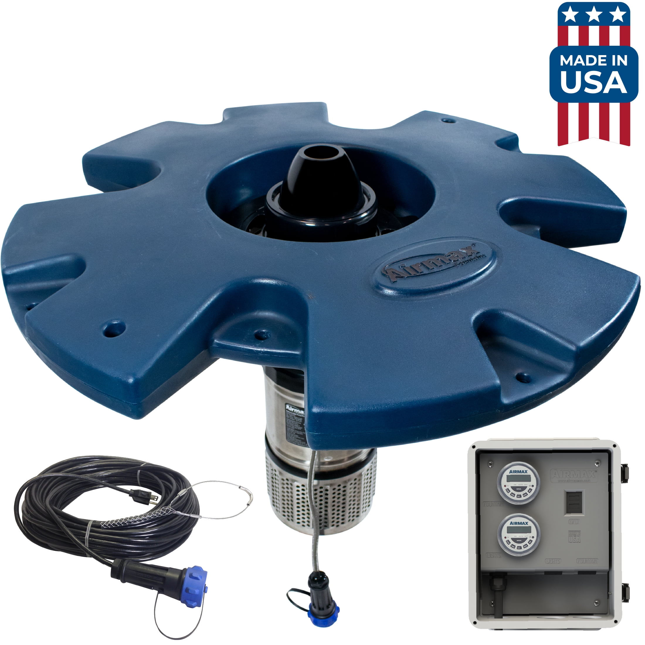 Airmax EcoSeries Floating Pond Fountain, 1/2 HP Oil-Free Motor, 115V ...