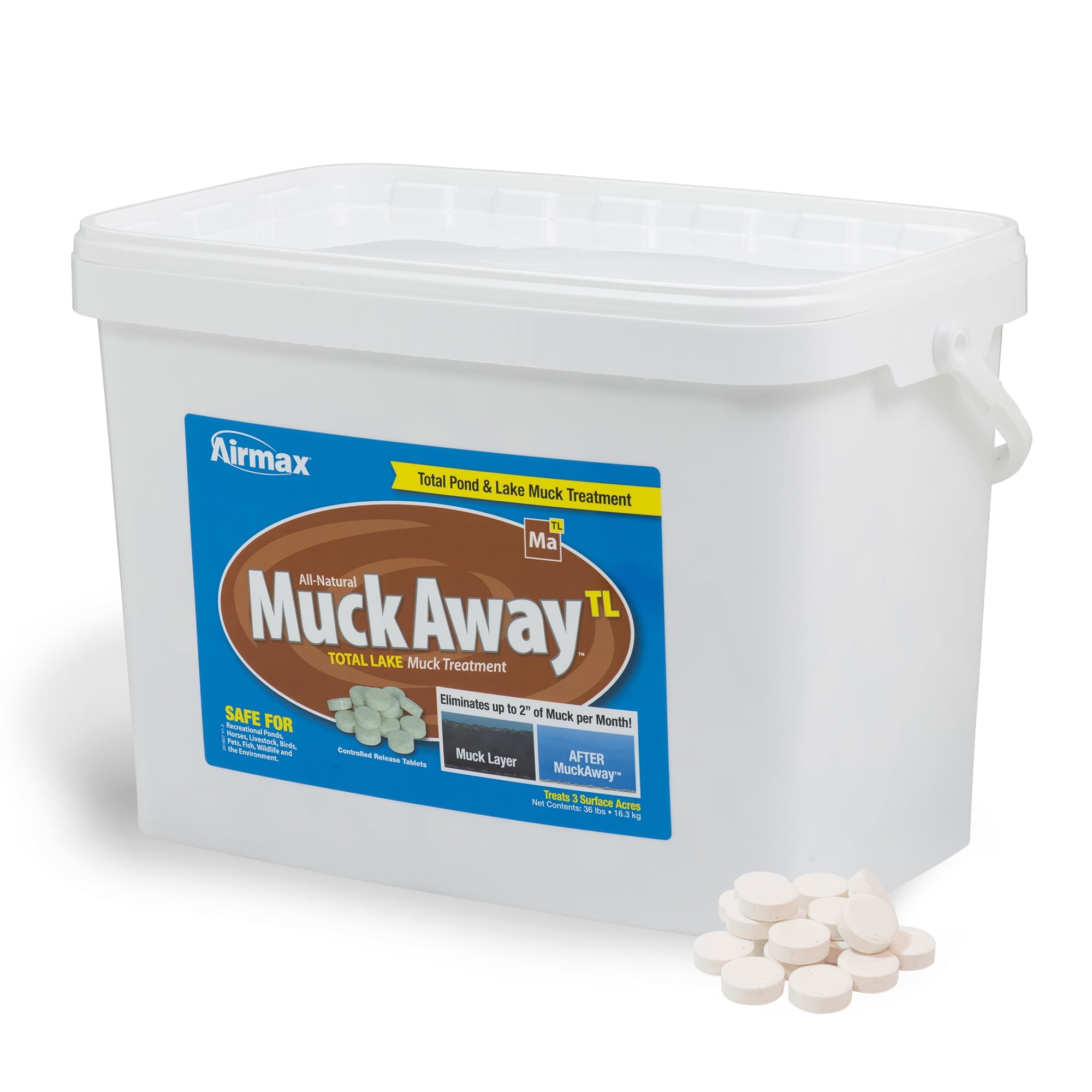Airmax MuckAway TL, Lake Muck Reducer Pellets, Pond Sludge Remover, 36 ...