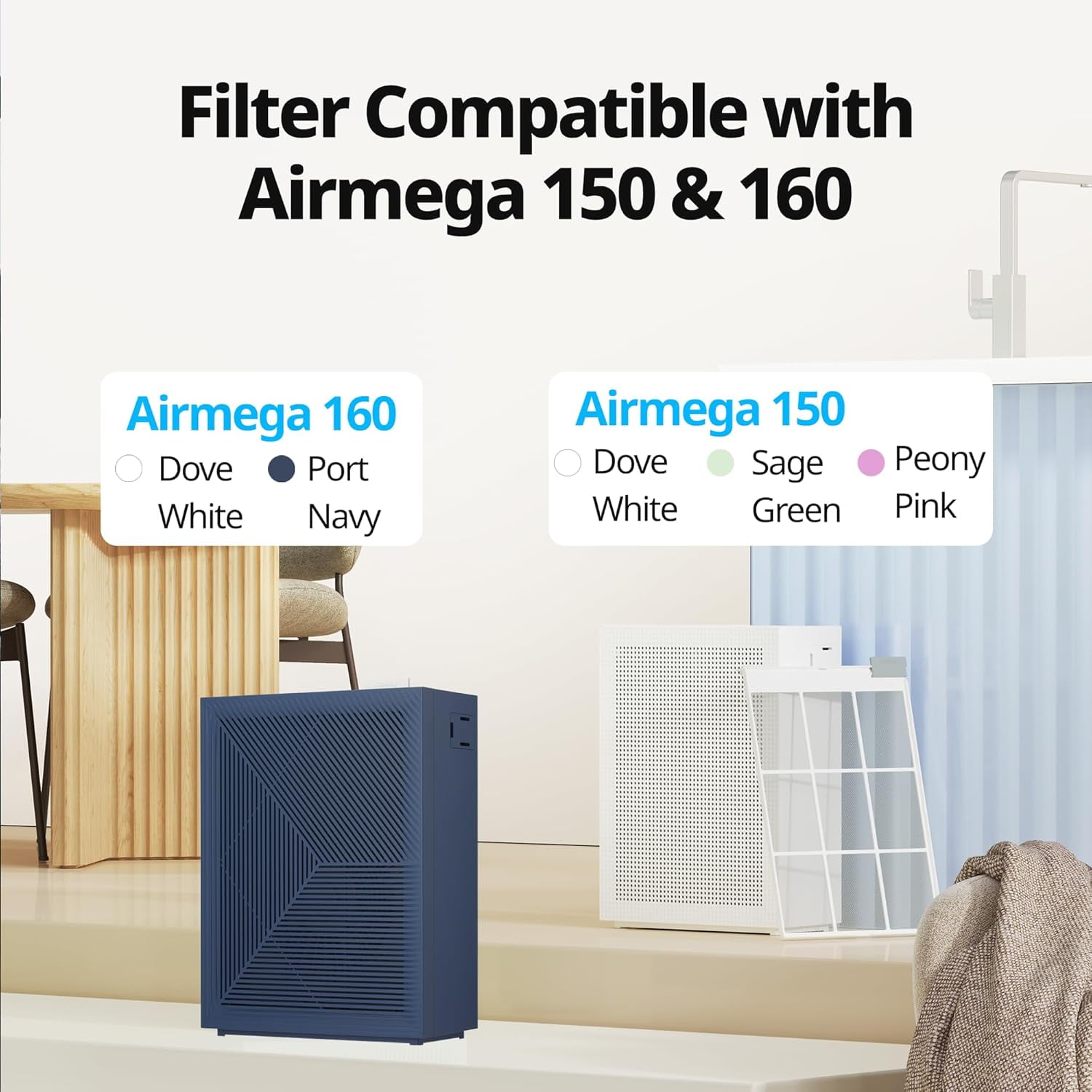 Airmega 150 Air Purifier Replacement Filter Set, Green True HEPA and ...