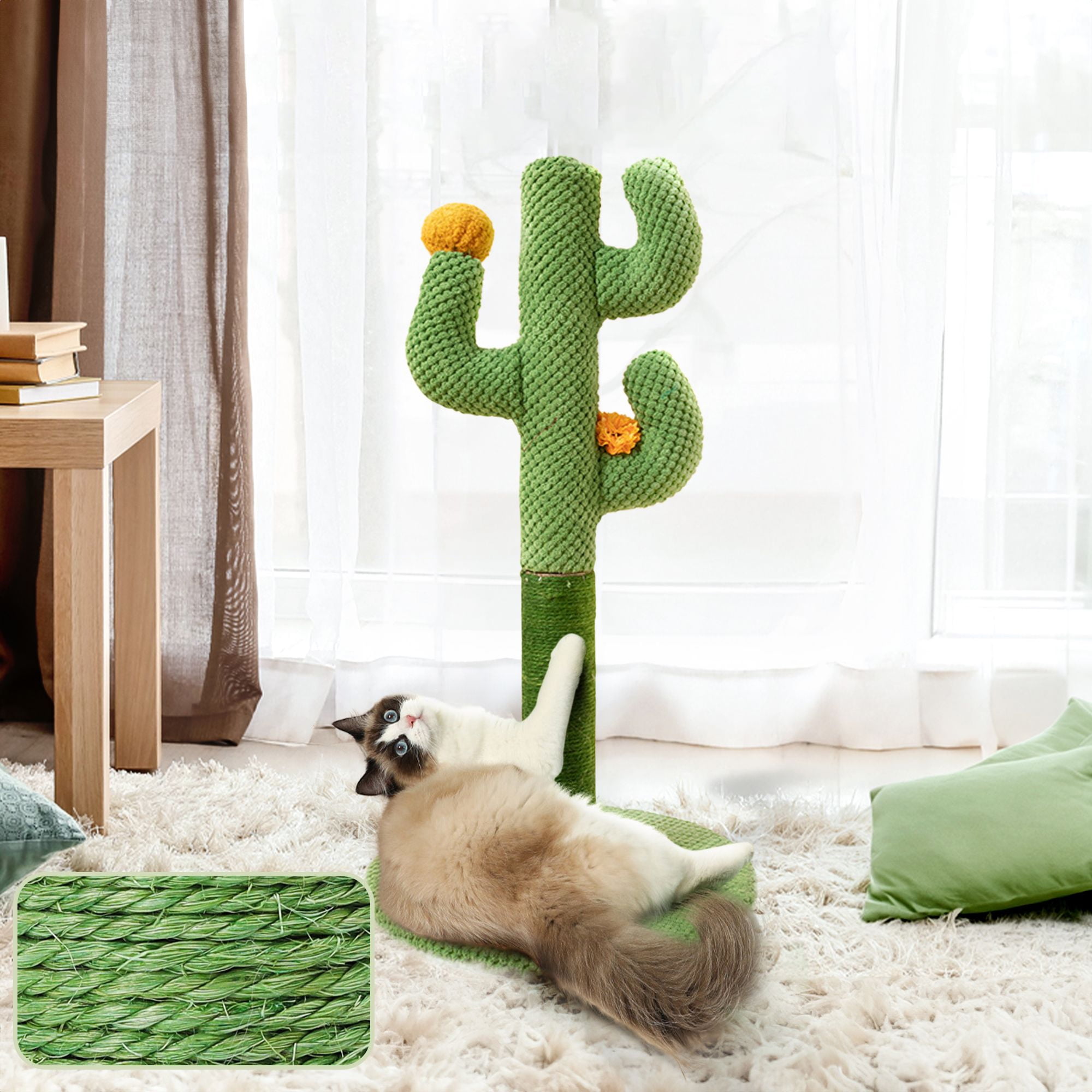Cat Scratching Post, Airnesolly 23.6" Cactus-Shaped Climbing Tower for ...