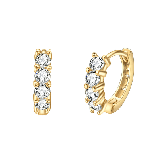 Airokiy Small Gold Hoop Earrings for Women Trendy Cubic Zirconia 14K ...