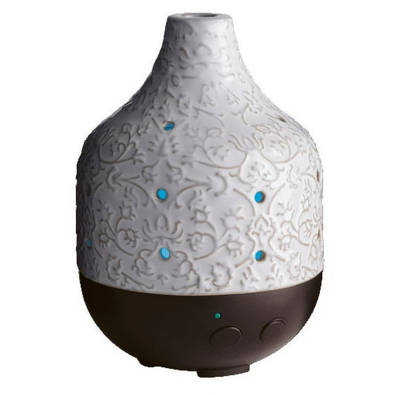 Airome 250 mL Large Ultrasonic Essential Oil Diffuser, Botanical, White Ceramic - Walmart.com