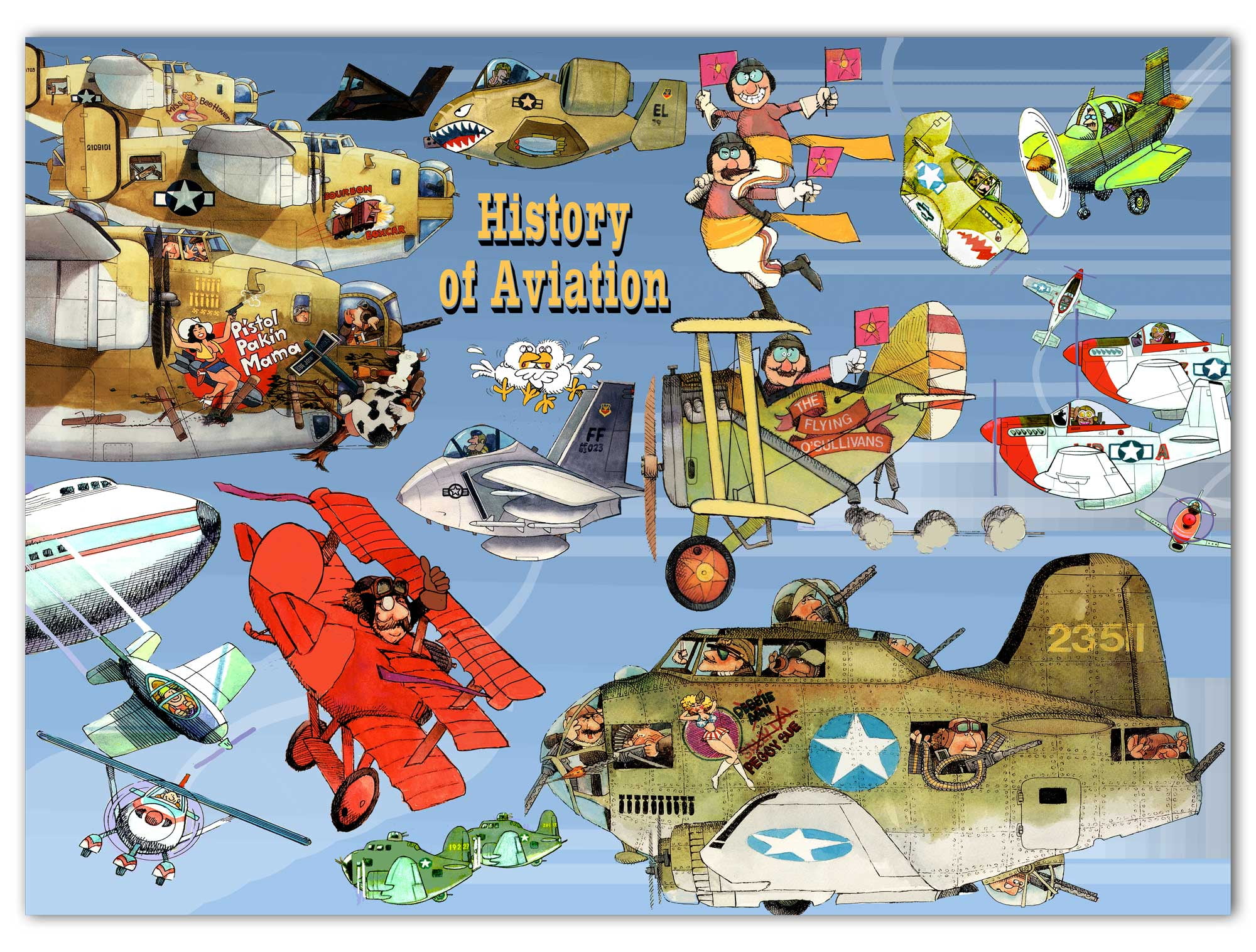 Airplane 1000 Piece Puzzle - History of Aviation - Funny Airplane ...