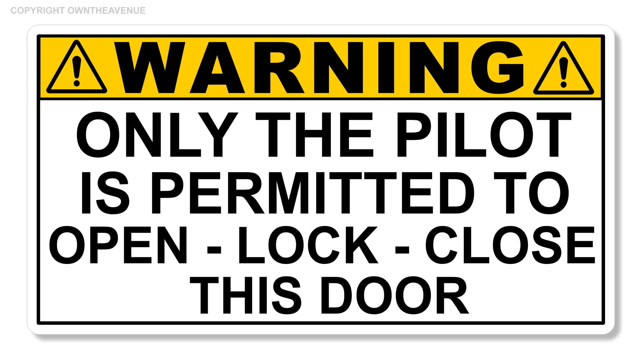 Airplane Aircraft Airport Pilot Warning Only Permitted Vinyl Sticker ...