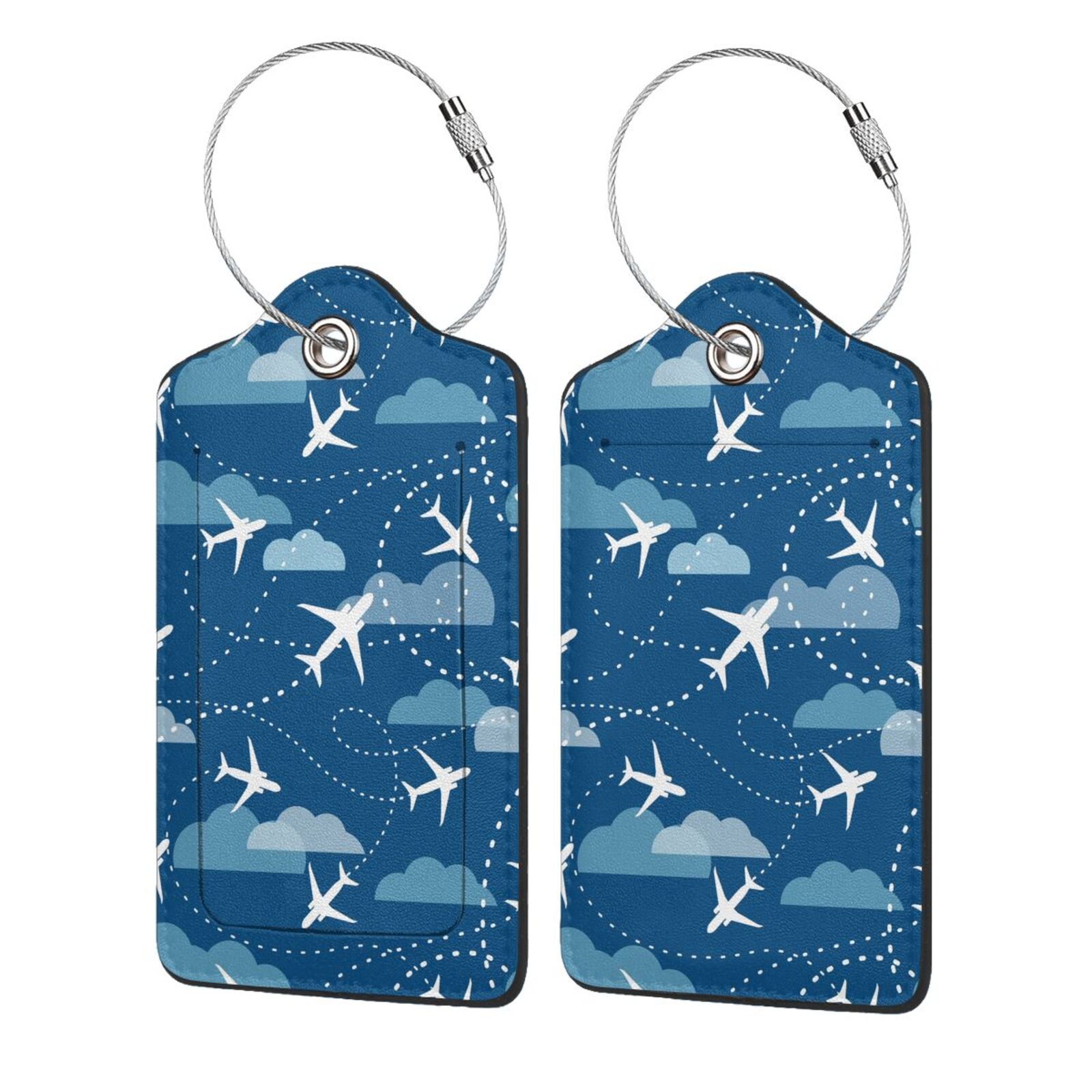 Airplane Aircraft Plane Pattern Luggage Tags for Suitcase PU Privacy ...