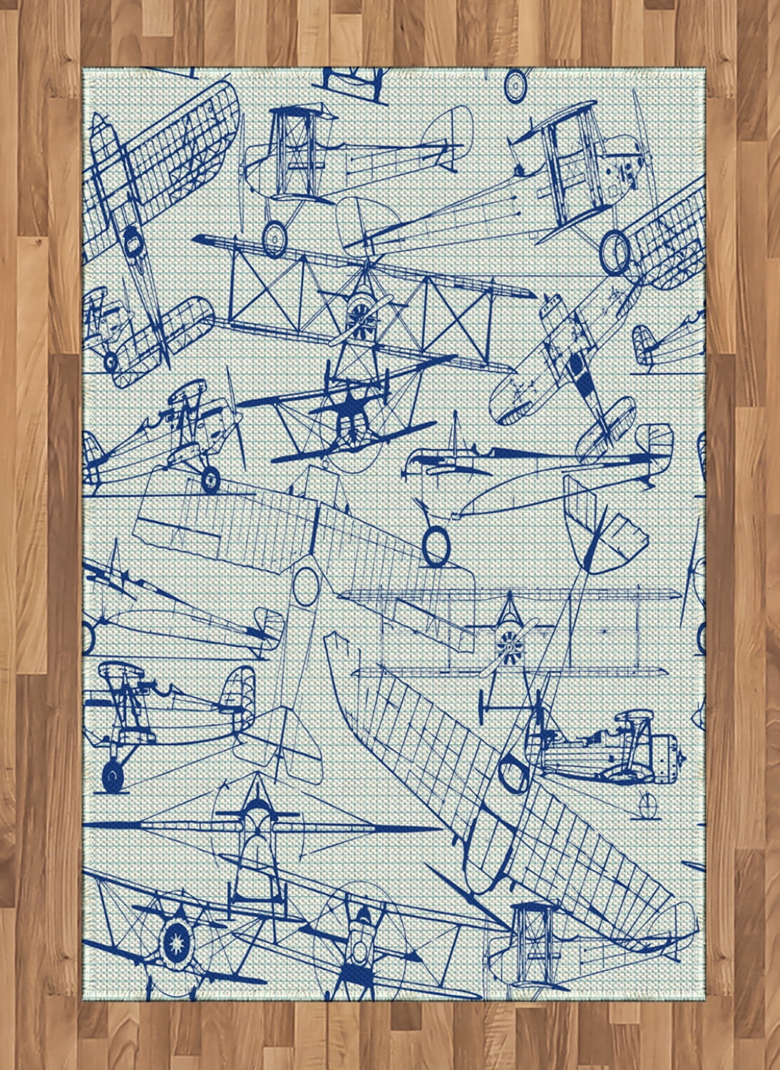 Airplane Area Rug, Old Airplane Drawings Classic Dated Flight Vintage ...
