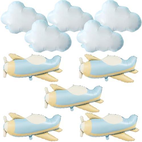 Airplane Balloons, Cloud Balloon, White Cloud and Helicopter Plane ...