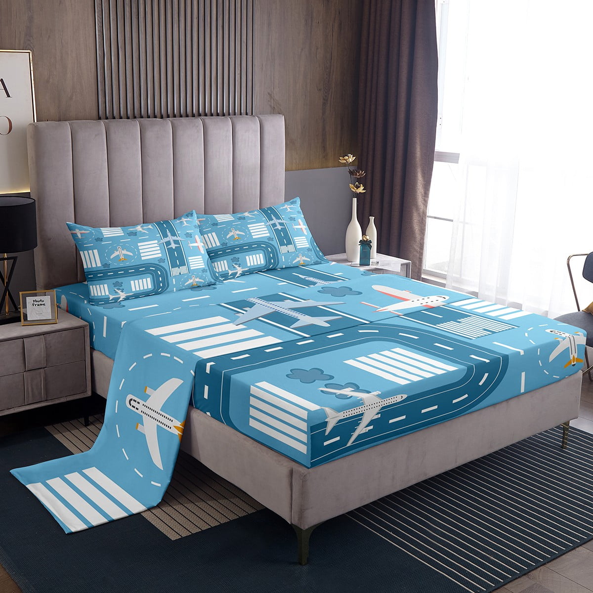 Airplane Bed Sheets Set Cartoon Aeroplane Full Sheet Set,Aircraft ...