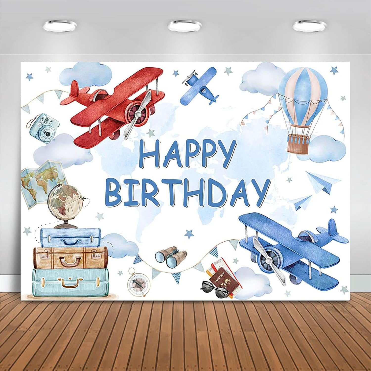 Airplane Birthday Perfect Backdrop Adventure Theme Boy Birthday Party ...