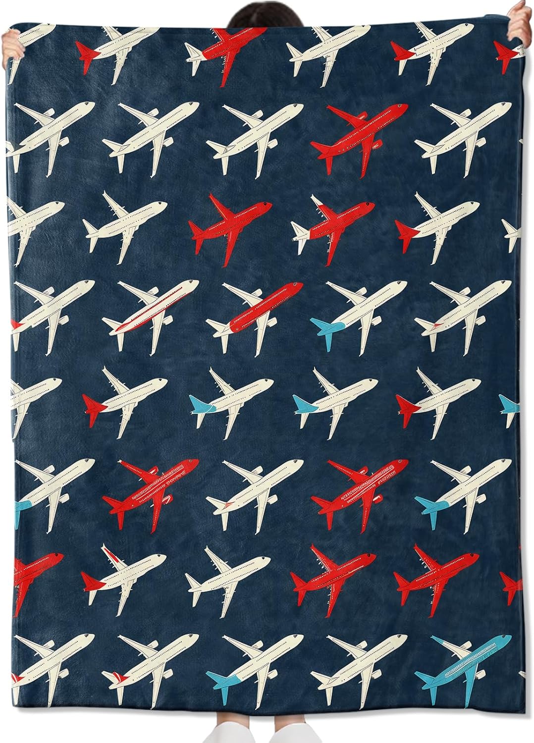 Airplane Blanket Gifts for Kids & Pilot,Aviation-Inspired Blue Throw ...