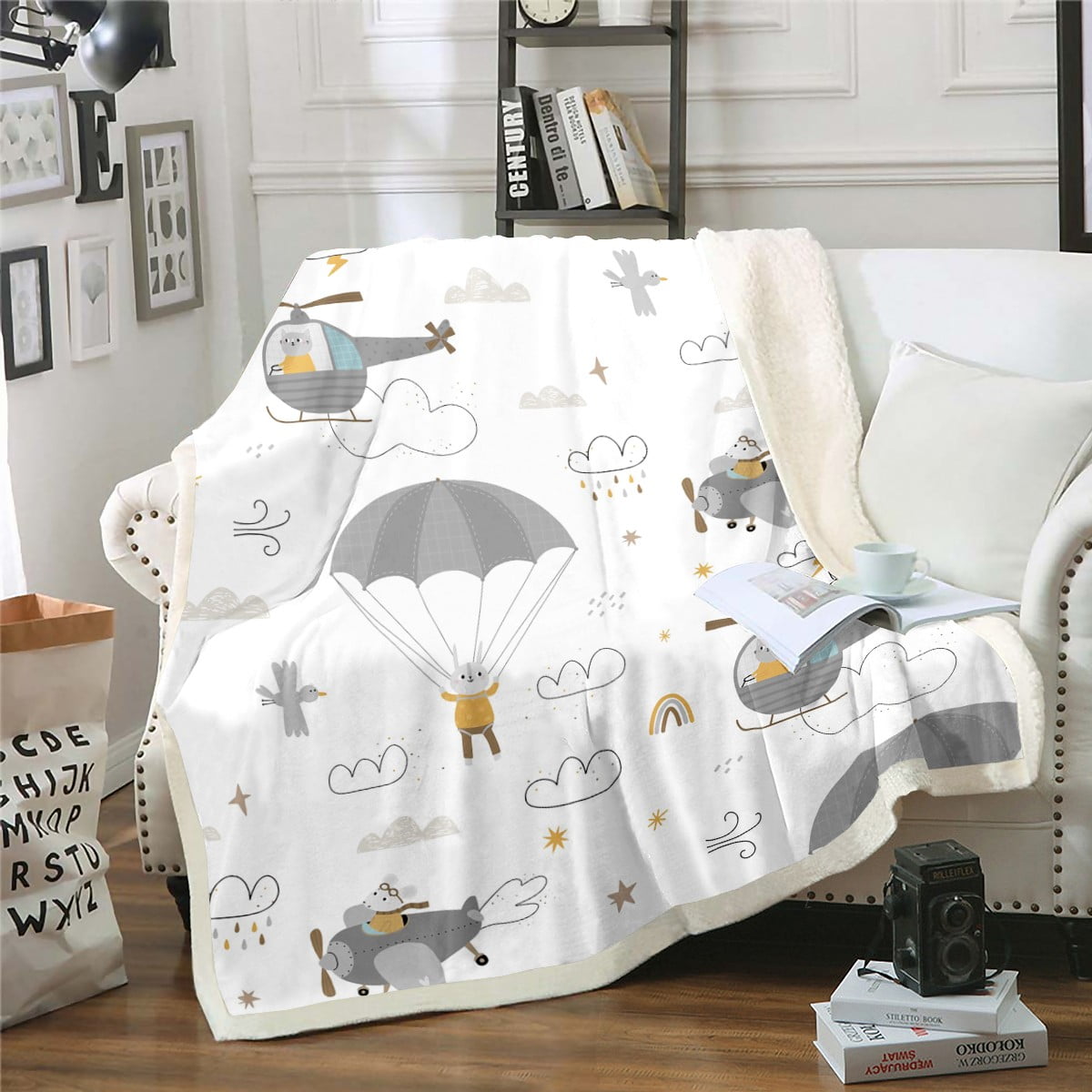 Airplane Blanket Helicopter Plane 50"x60" Throw Blanket ,Parachute ...