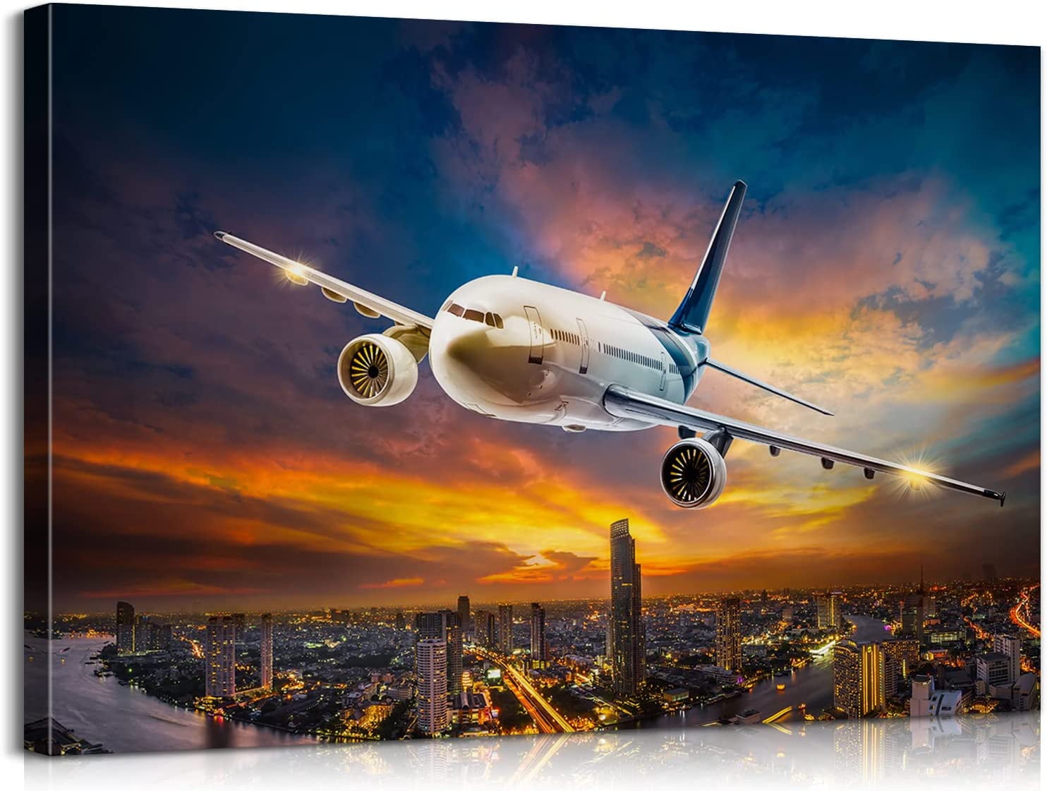 Airplane Canvas Wall Art Airplane Posters Commercial Airplane Wall Art ...