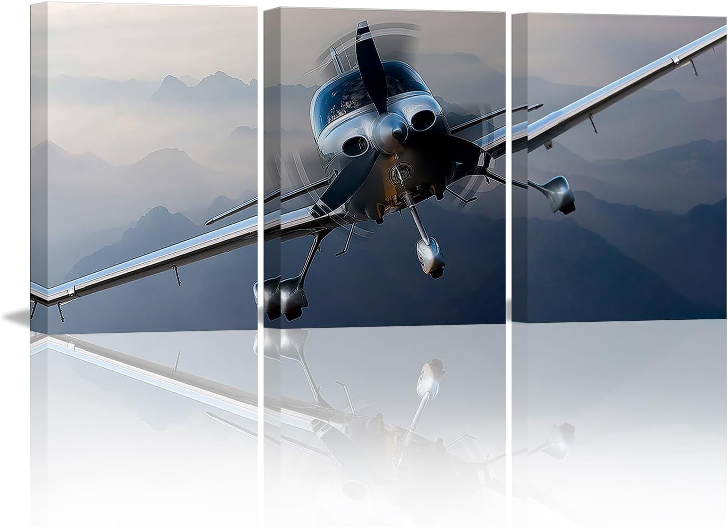 Airplane Canvas Wall Art - Vintage Aviation Fighter Aircraft Poster ...