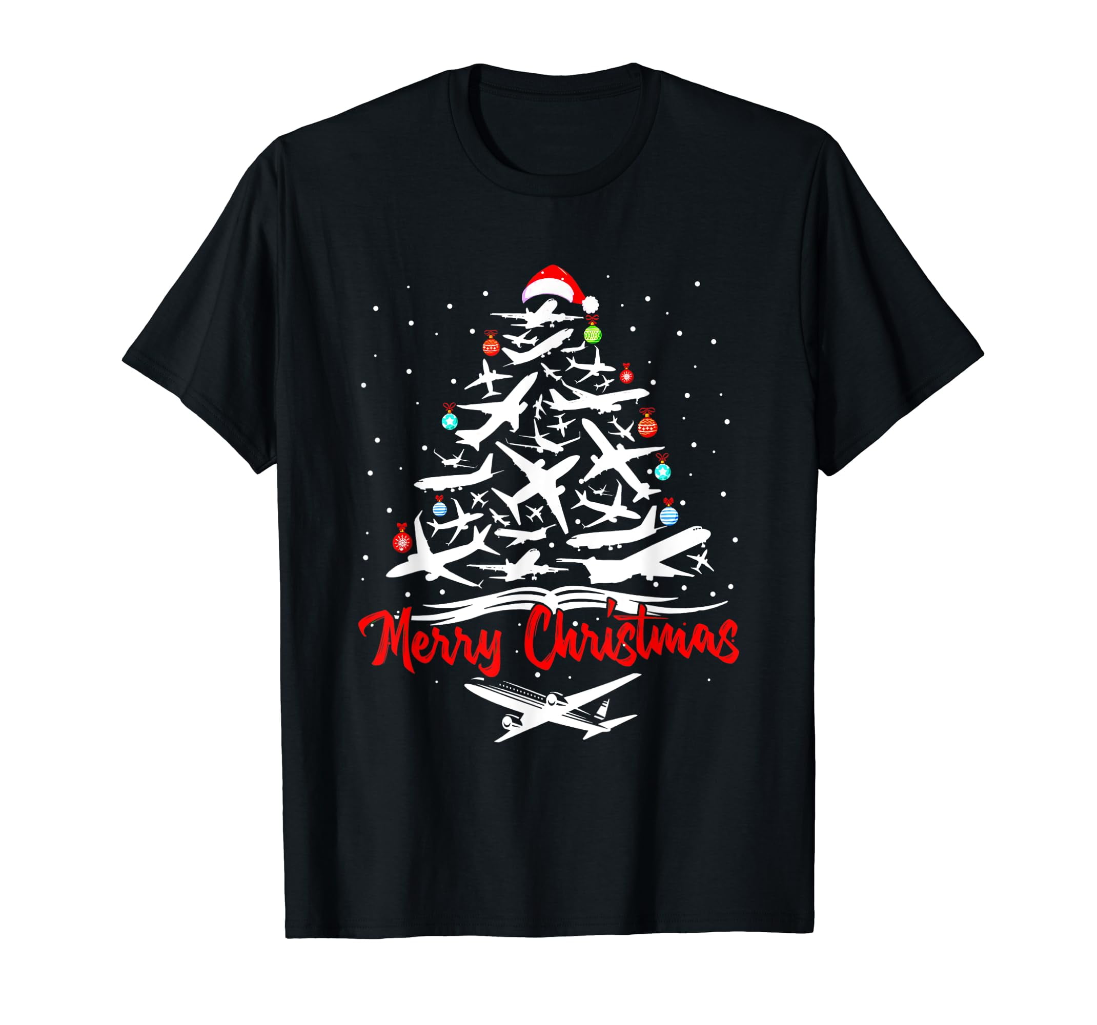 Airplane Christmas Tree tshirts T-Shirt - Walmart.com