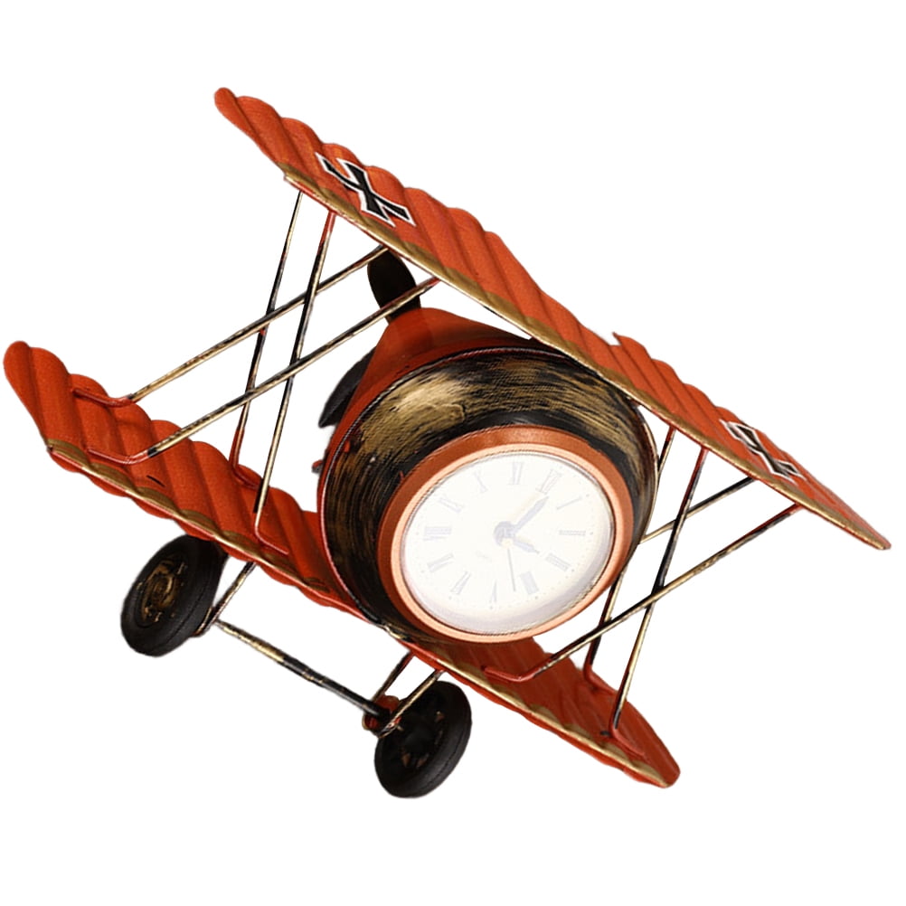 Airplane Clock Desk Aircraft Ornaments Statue Sculpture - Walmart.com