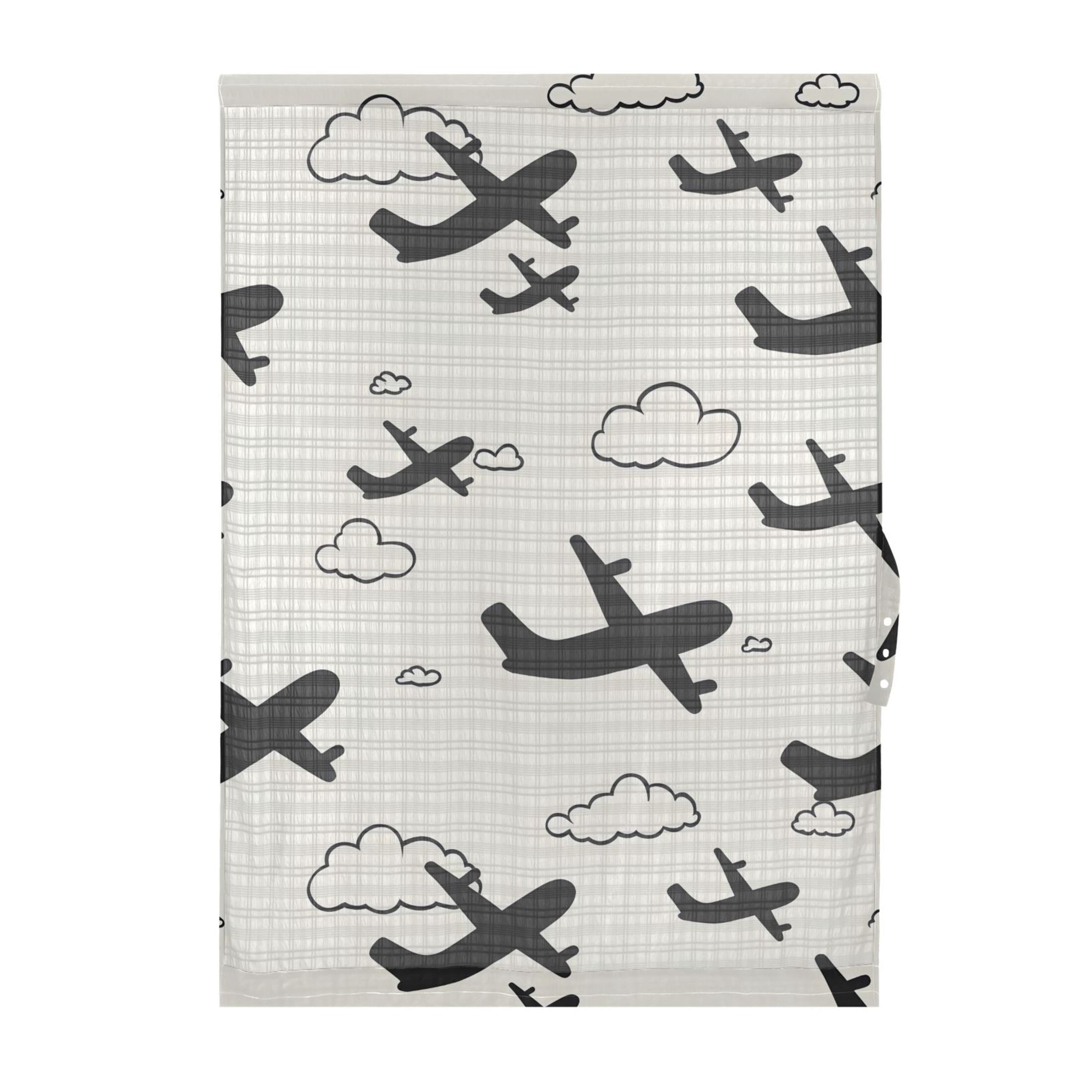 Airplane Cloud Pattern Door Curtain Sheer Privacy Light Filtering ...
