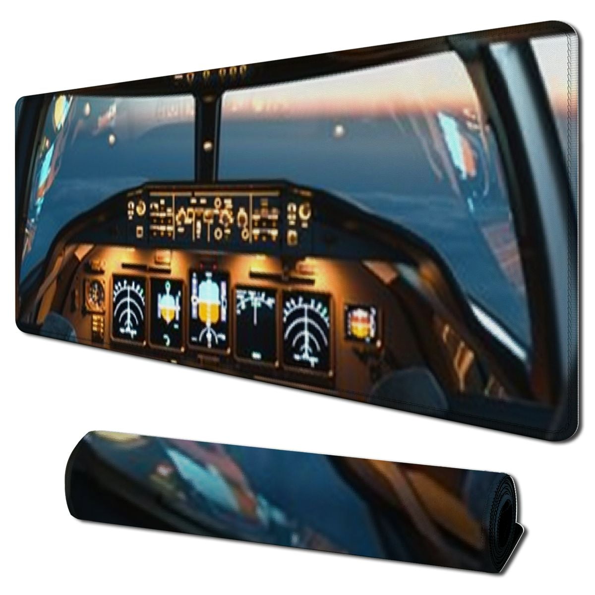 Airplane Cockpit Prints Large Office Gaming Mouse Pad Strong Adhesion And Durability Precision
