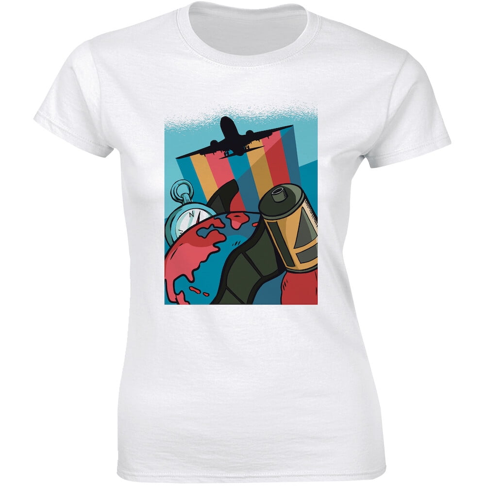 Airplane Compass And Earth - Best Around The World Shirt Women's T ...
