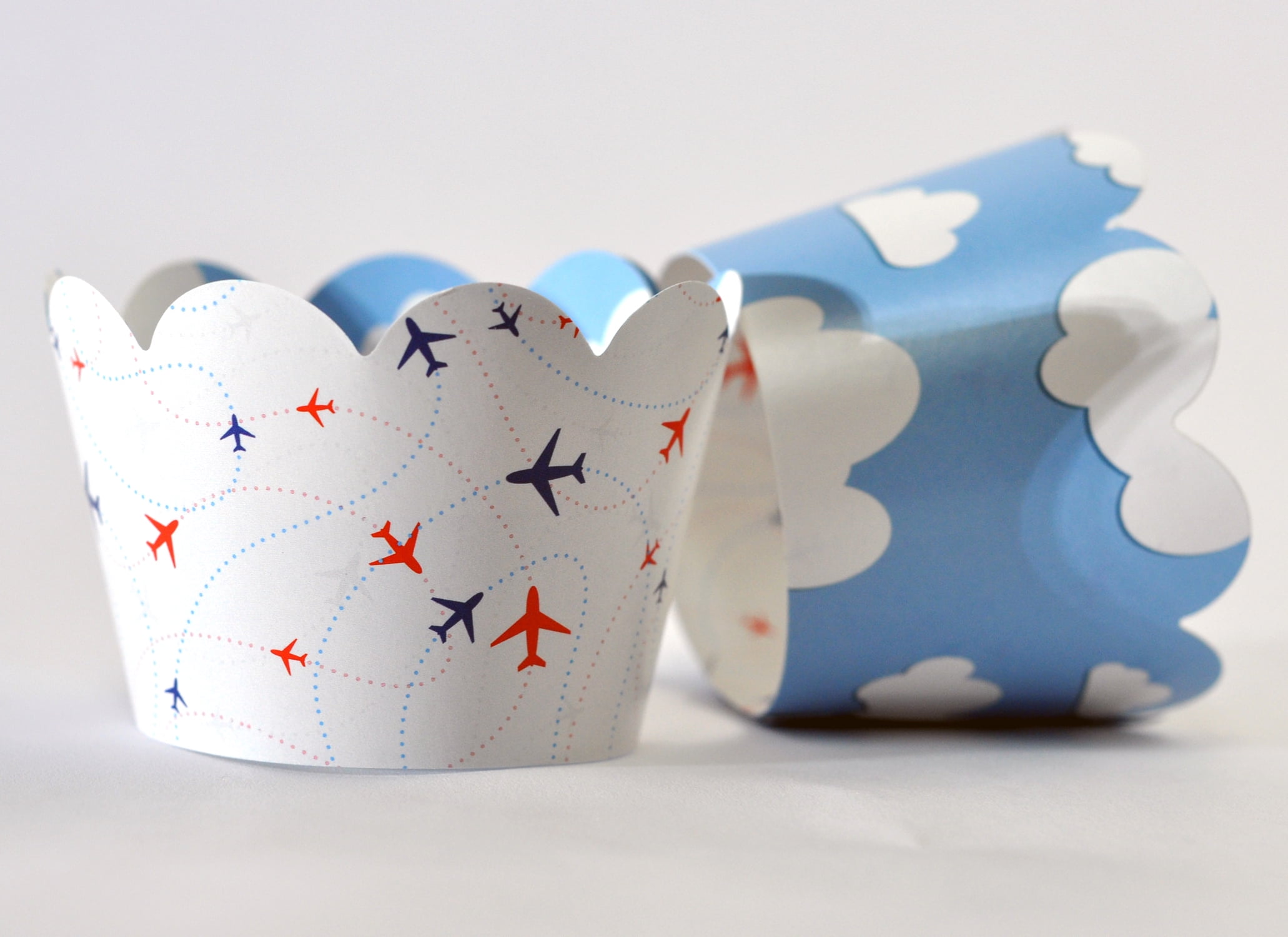 Airplane Cupcake Wrappers for Travel Adventure themed Kids birthday ...