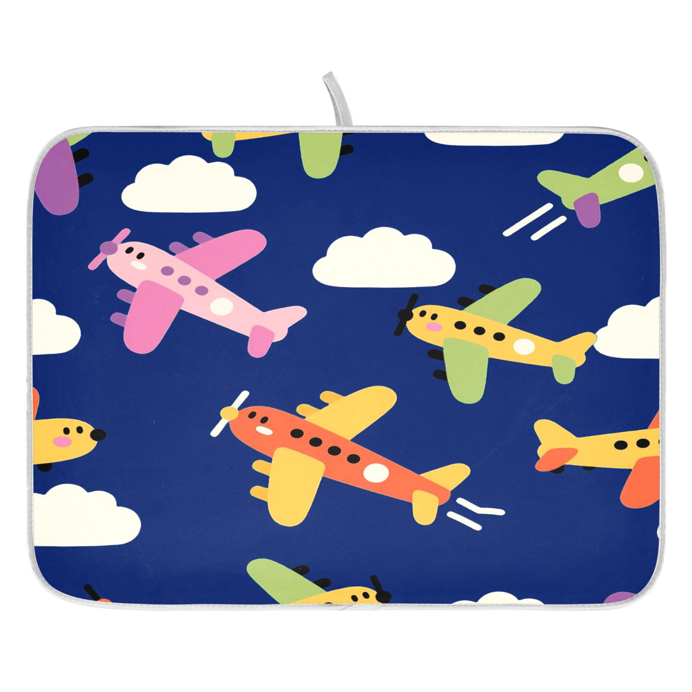 Airplane Dark Pattern Drying Dish Mat Quick Drying Absorbent Soft ...