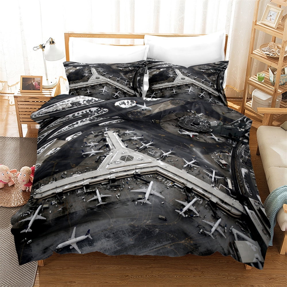 Airplane Duvet Cover Aviation Aircraft Sky Polyester for Kids Children ...