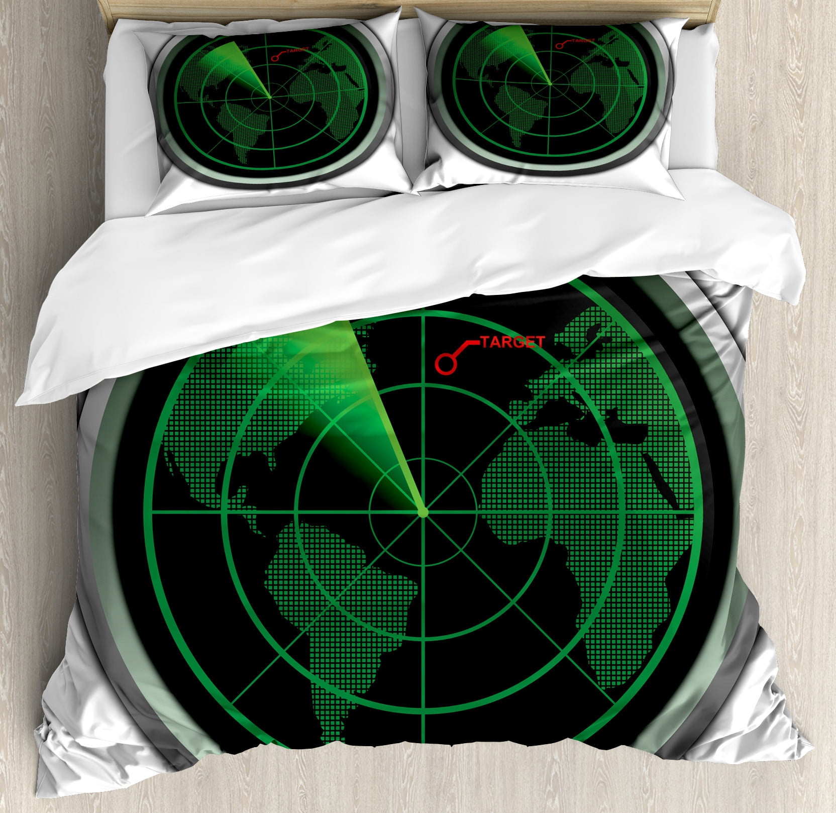 Airplane Duvet Cover Set, Plane Flight Screen Radar Route Avitaion ...
