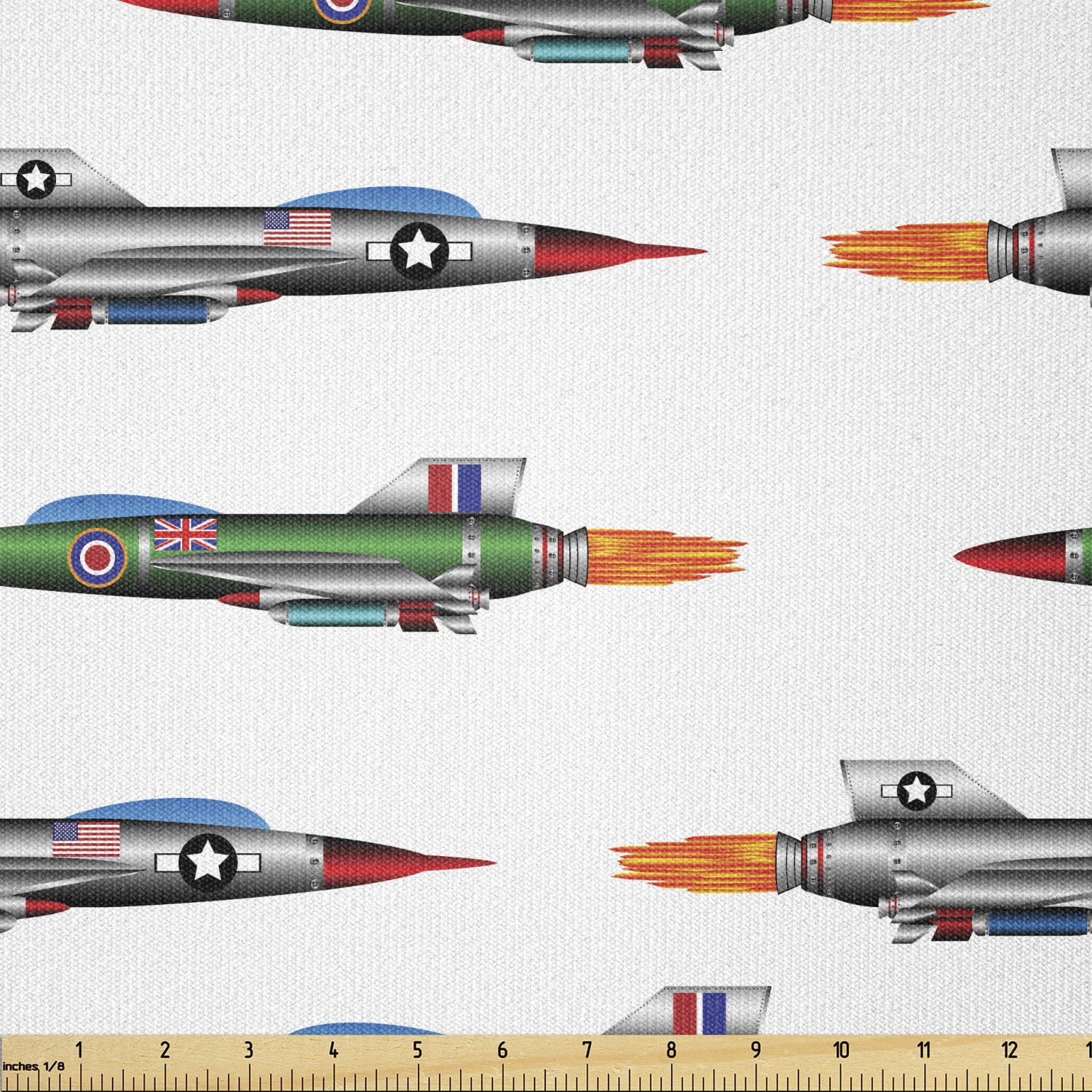Airplane Fabric by The Yard, Jet-Planes Aviation Attack Modern ...