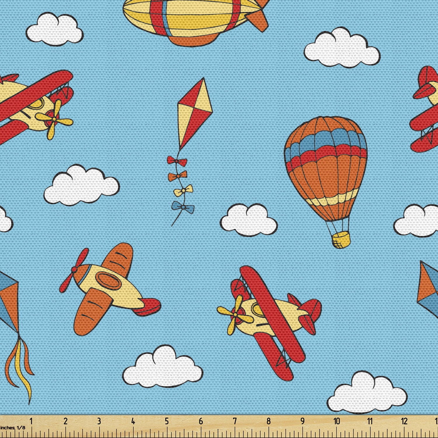Ambesonne Airplane Fabric by the Yard Upholstery, Air Transportation ...