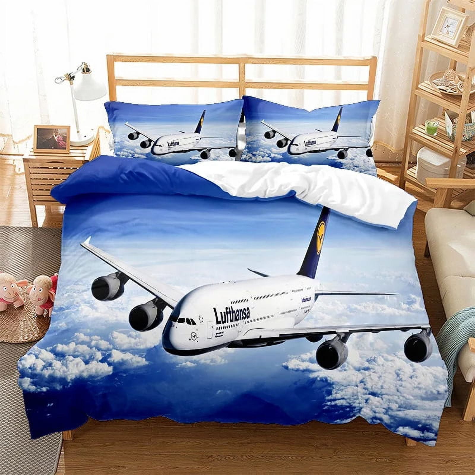 Airplane Fighter Duvet Cover King/ Size flying Fighter Jet Bedding Set ...