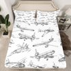 Cute Aircraft Fitted Sheet Twin,Airplane Kawaii Bed Sheets Helicopter ...
