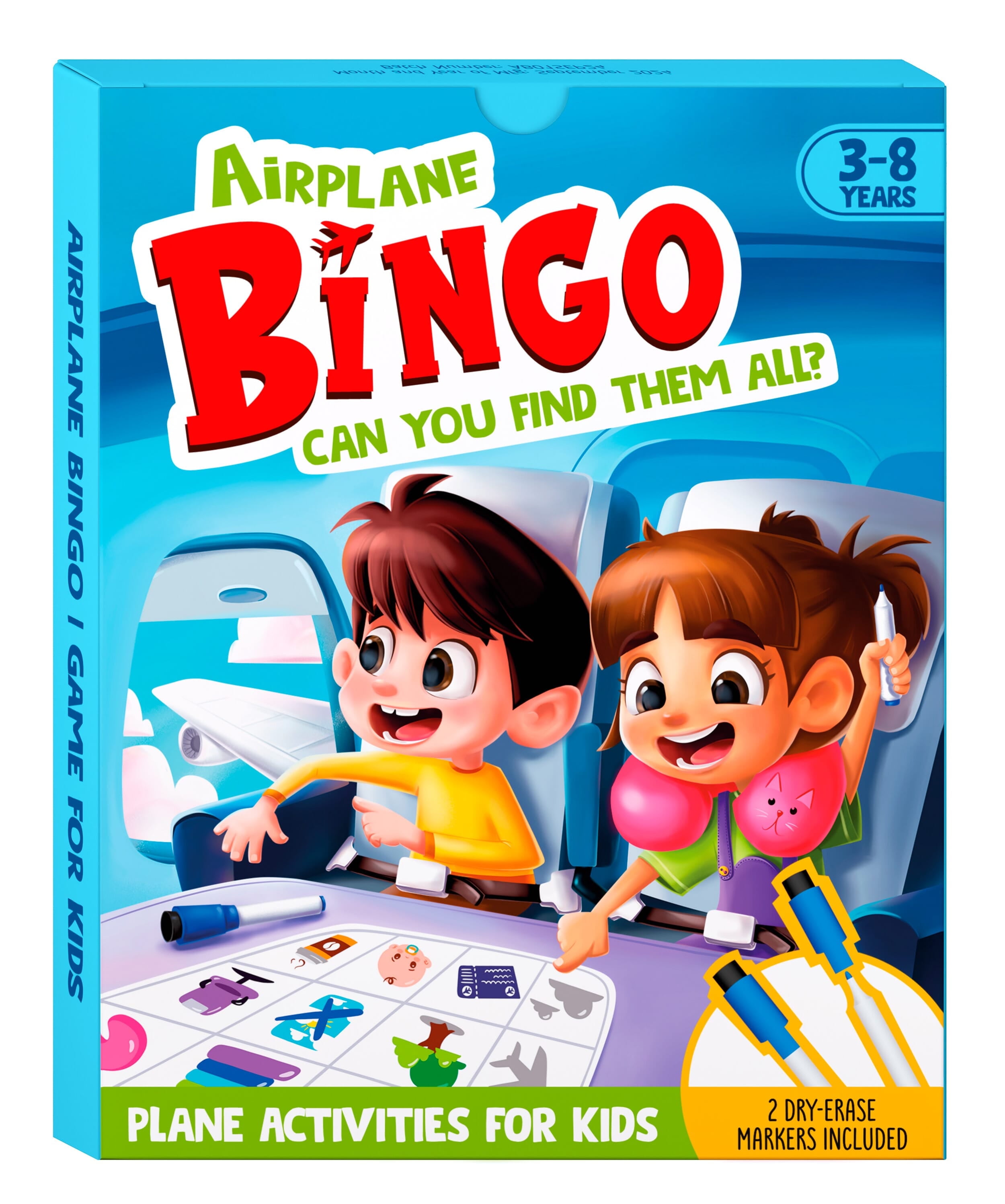 Airplane Games - Airplane Bingo Travel Essentials Kids Activities 3-8 ...