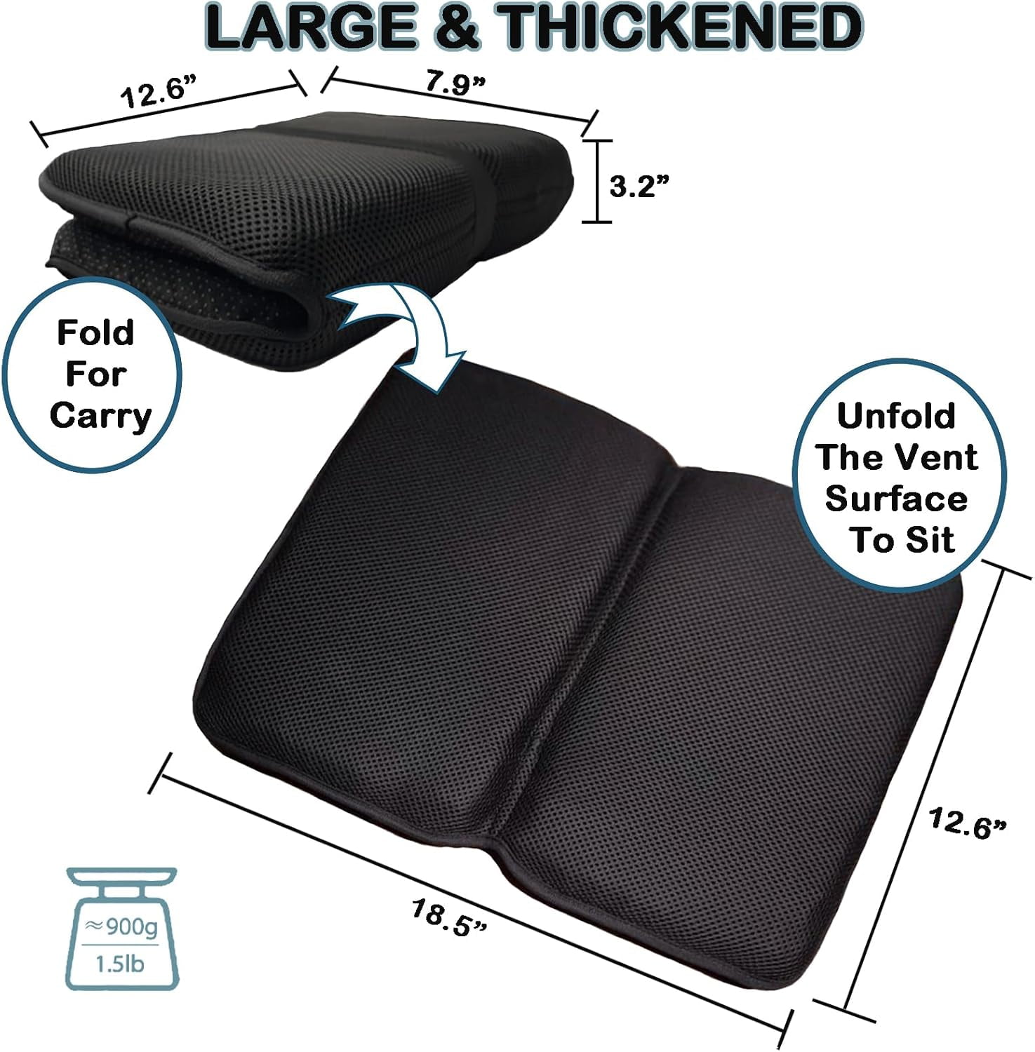 Airplane Gel Seat Cushion,18.5" Large Thick Tailbone Pain Relief ...