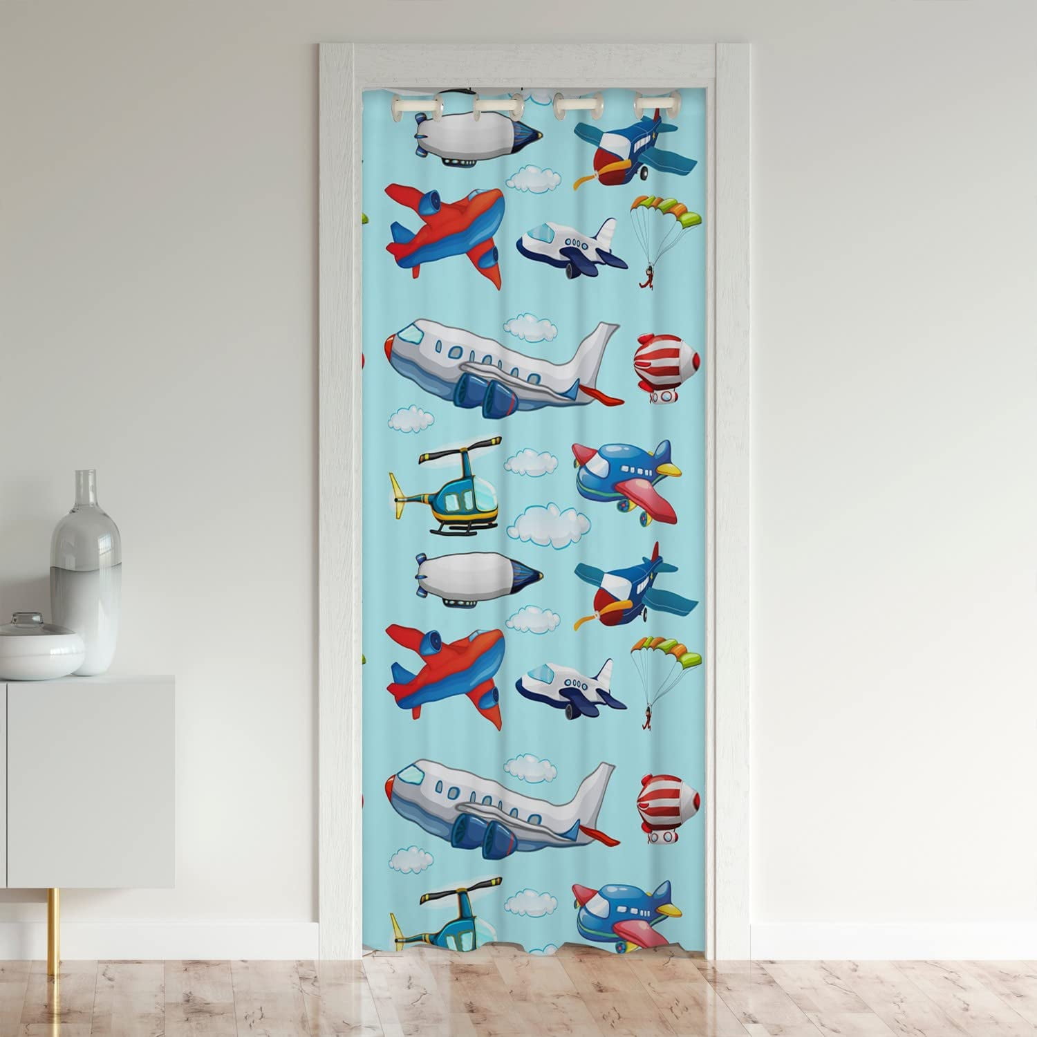 Airplane Hot Air Balloon Door Curtains Privacy Closet Nor Doors Cover ...