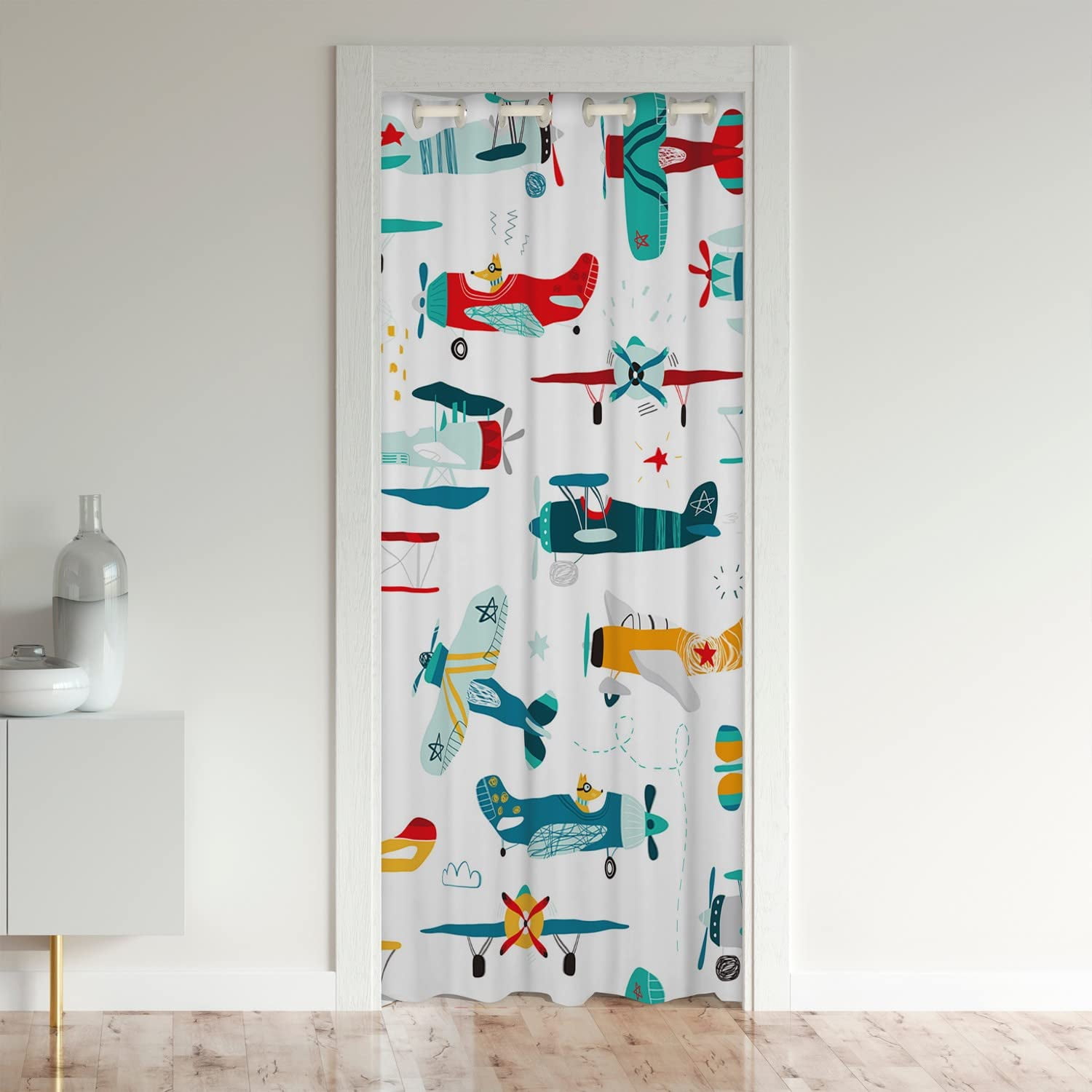 Airplane Hot Air Balloon Rocket Door Curtains Privacy Closet Noren ...