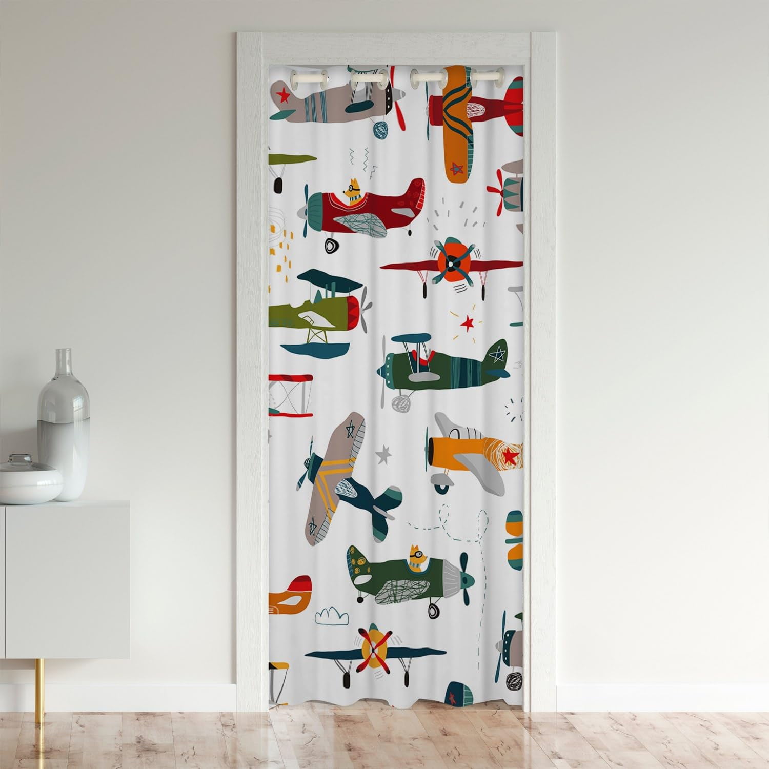 Airplane Hot Air Balloon Rocket Door Curtains Privacy Closet Noren ...