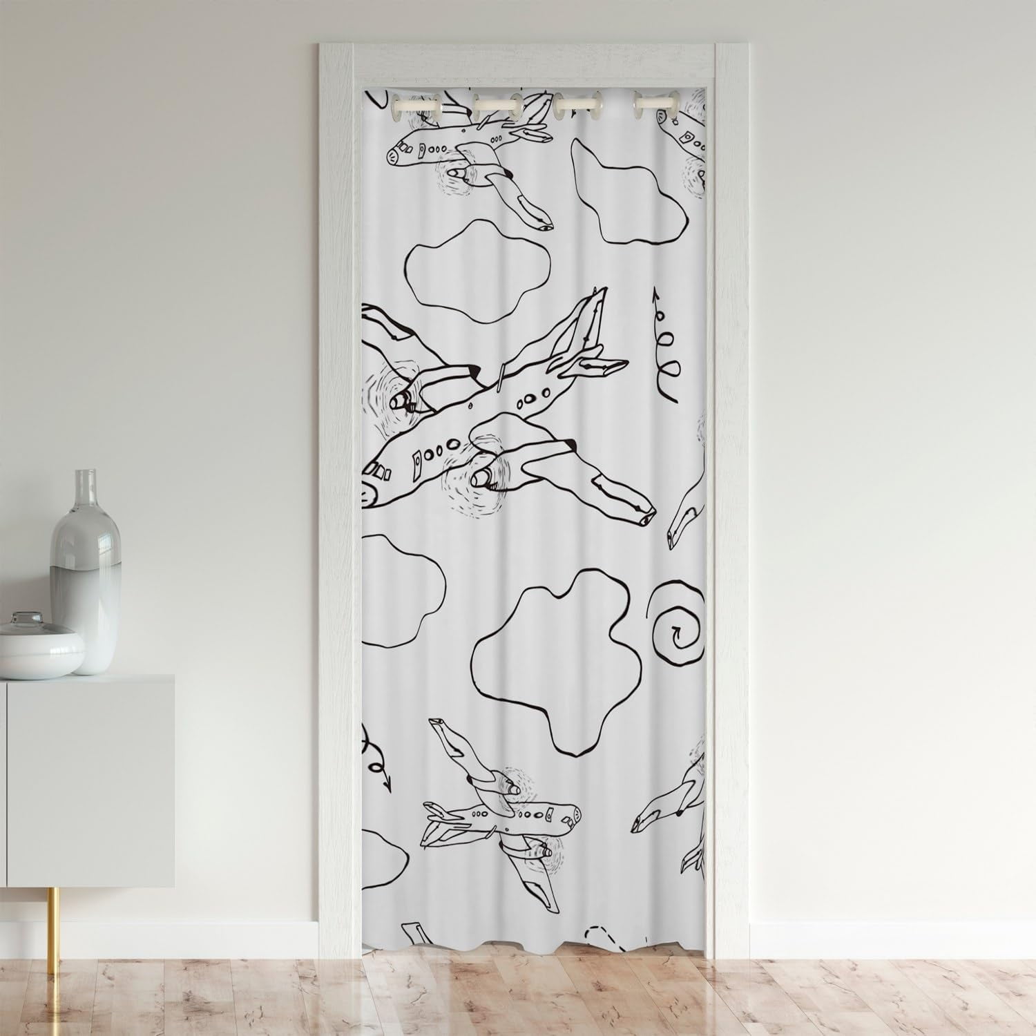 Airplane Hot Air Balloon Rocket Door Curtains Privacy Closet Noren ...