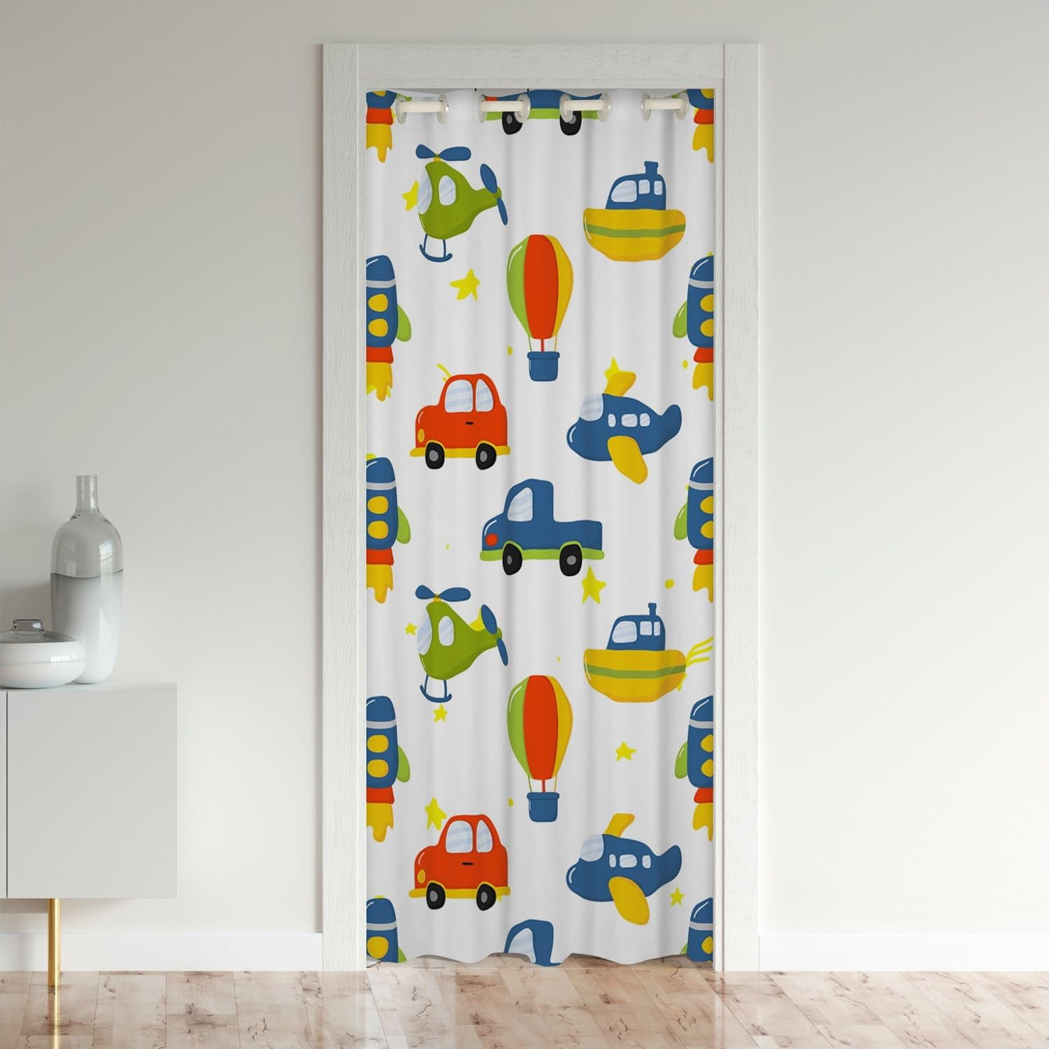 Airplane Hot Air Balloon Rocket Door Curtains Privacy Closet Noren ...