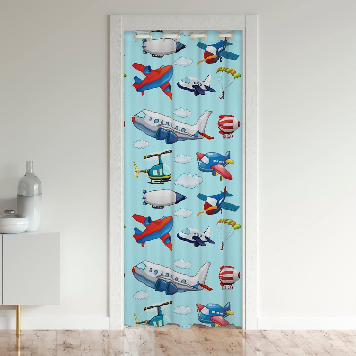 Airplane Hot Air Balloon Rocket Door Curtains Privacy Closet Noren ...